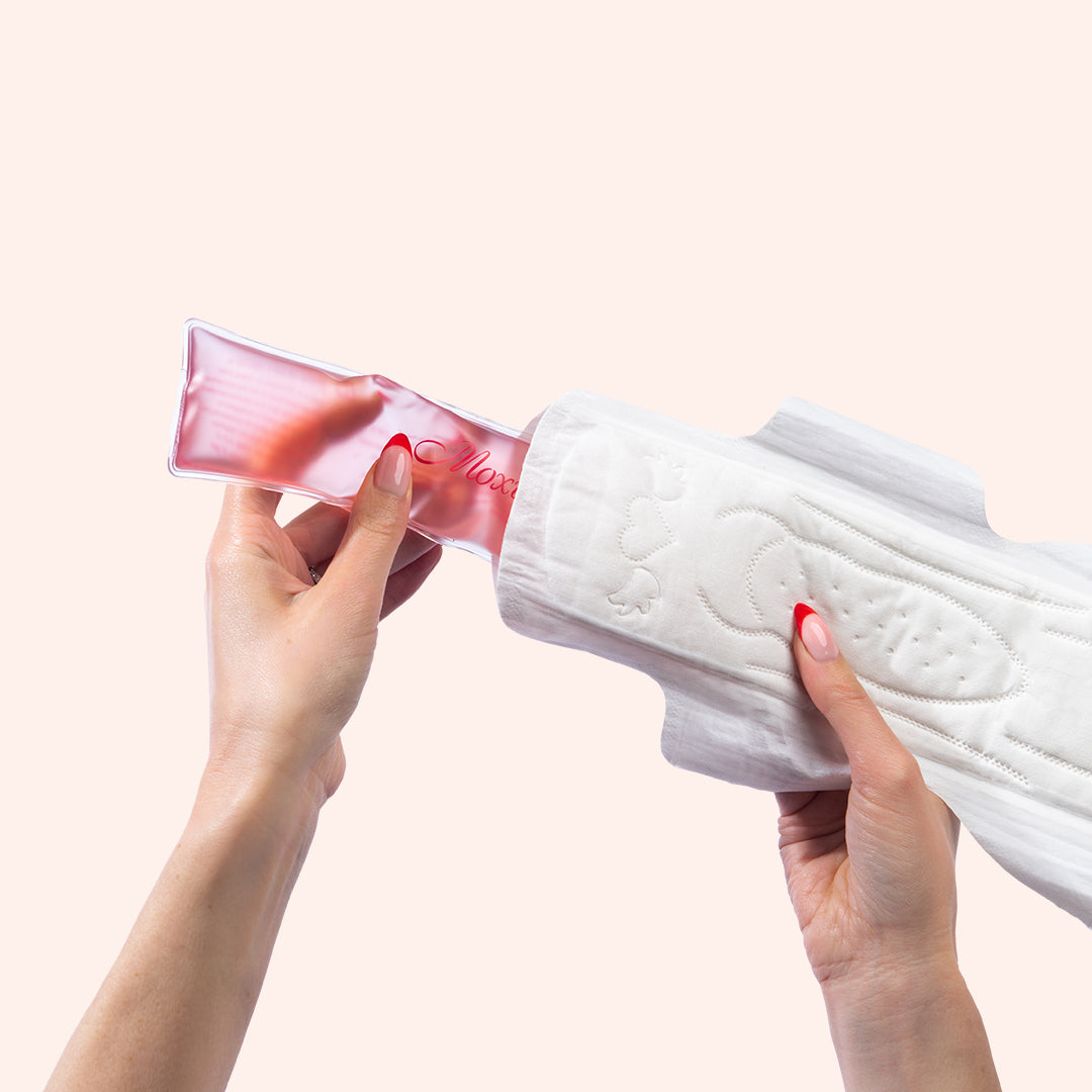 Moxie Postpartum pads with a reusable cooling gel pack | Moxie